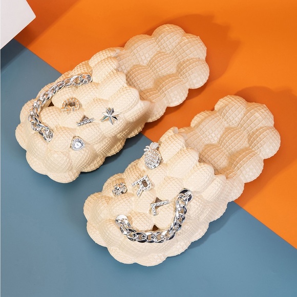 Shoes | Rhinestones Chain Decor Bubble Clogs | Poshmark